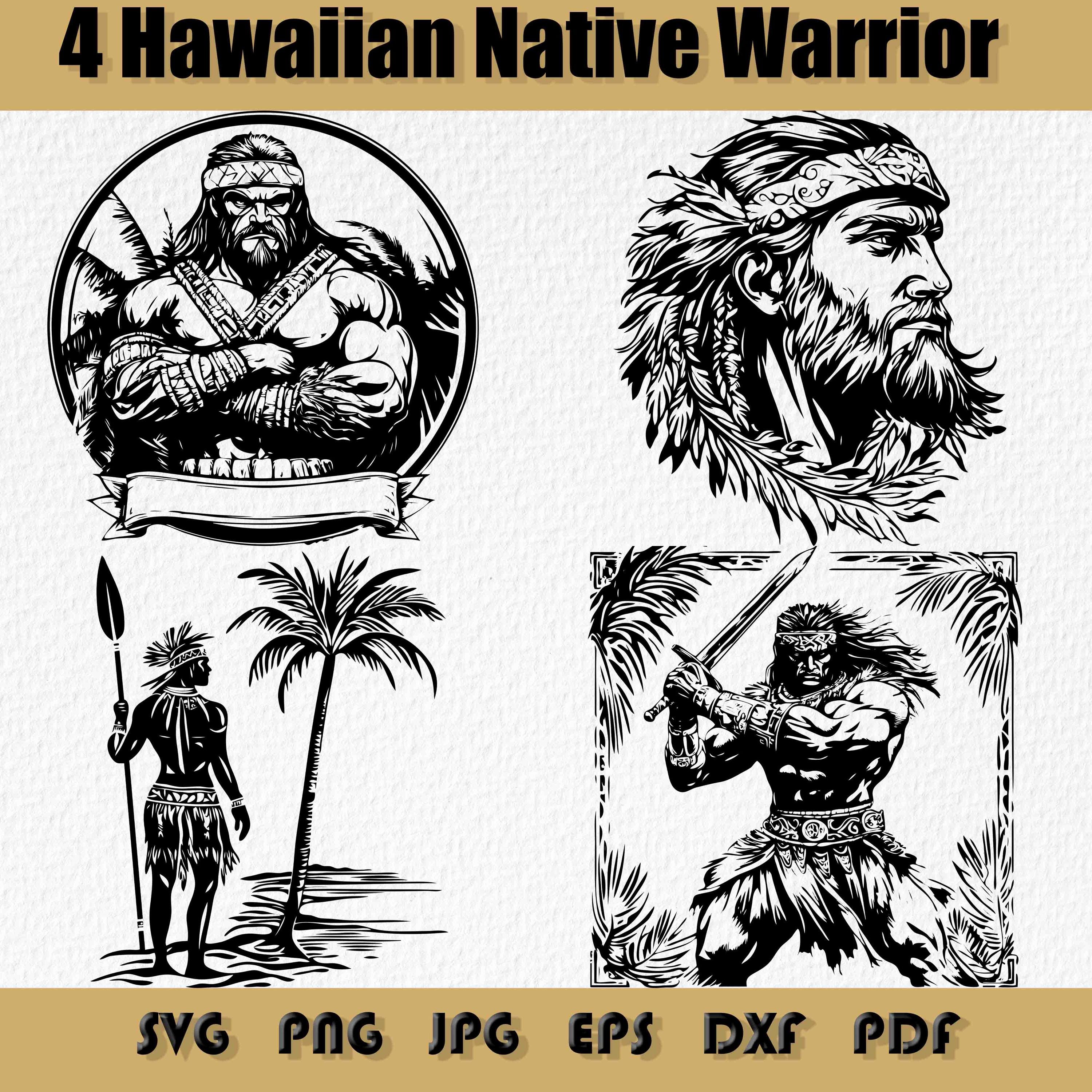 Hawaiian Native Warrior SVG Bundle: Polynesian Design (digital Files ...
