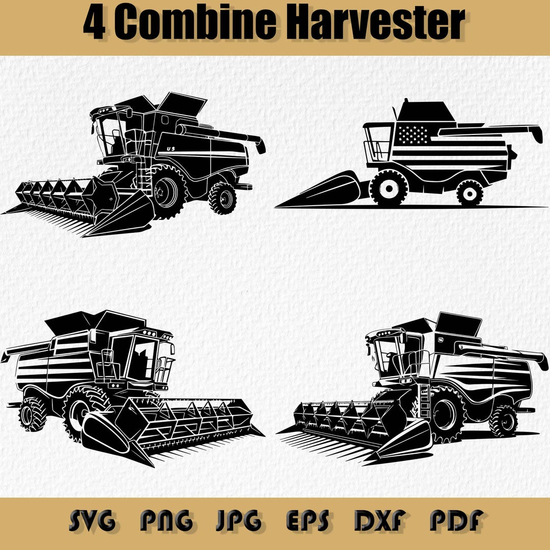 Combine Harvester Svg Bundle,png,classic,cricut,silhouette,farming ...