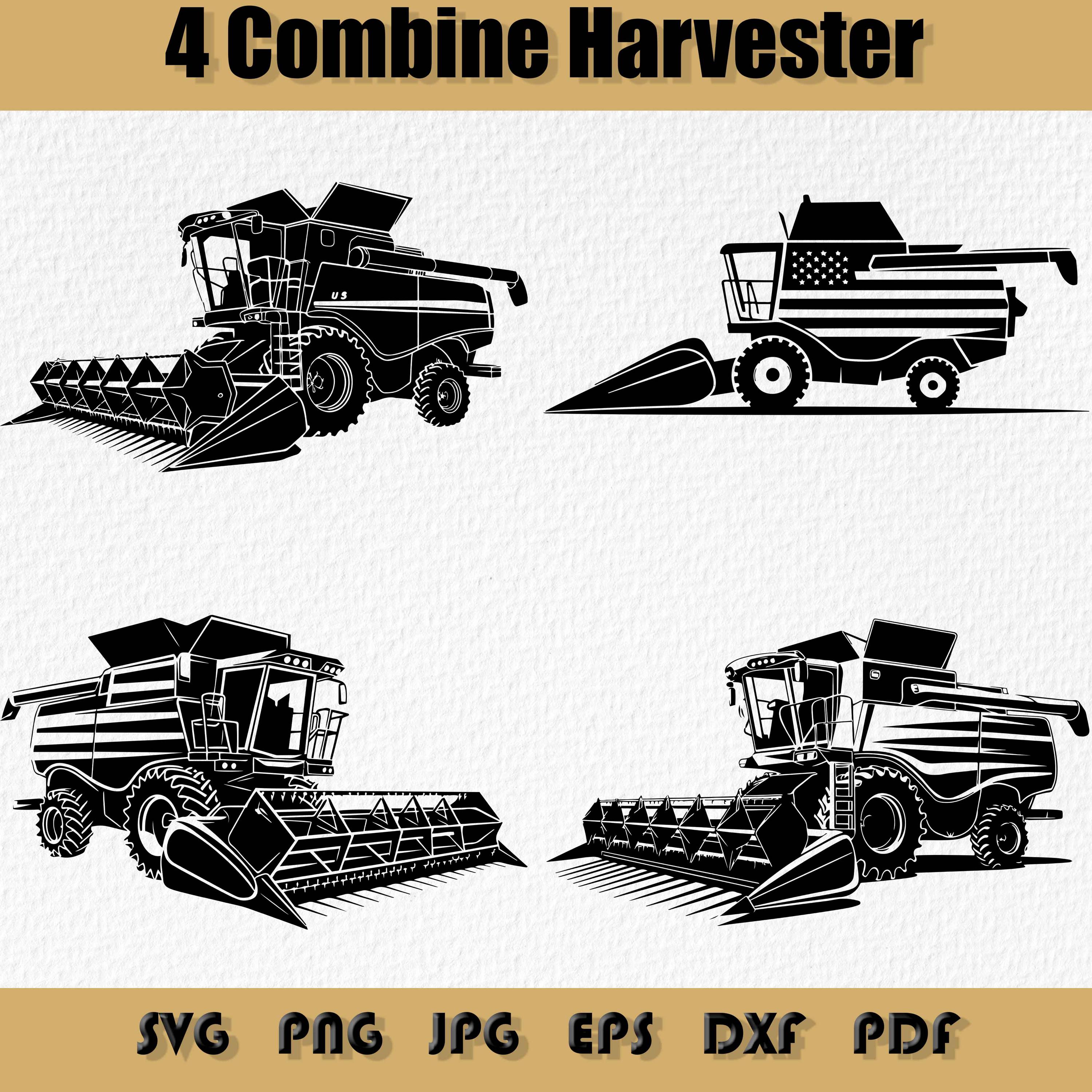 Combine Harvester Svg Bundle,png,classic,cricut,silhouette,farming ...
