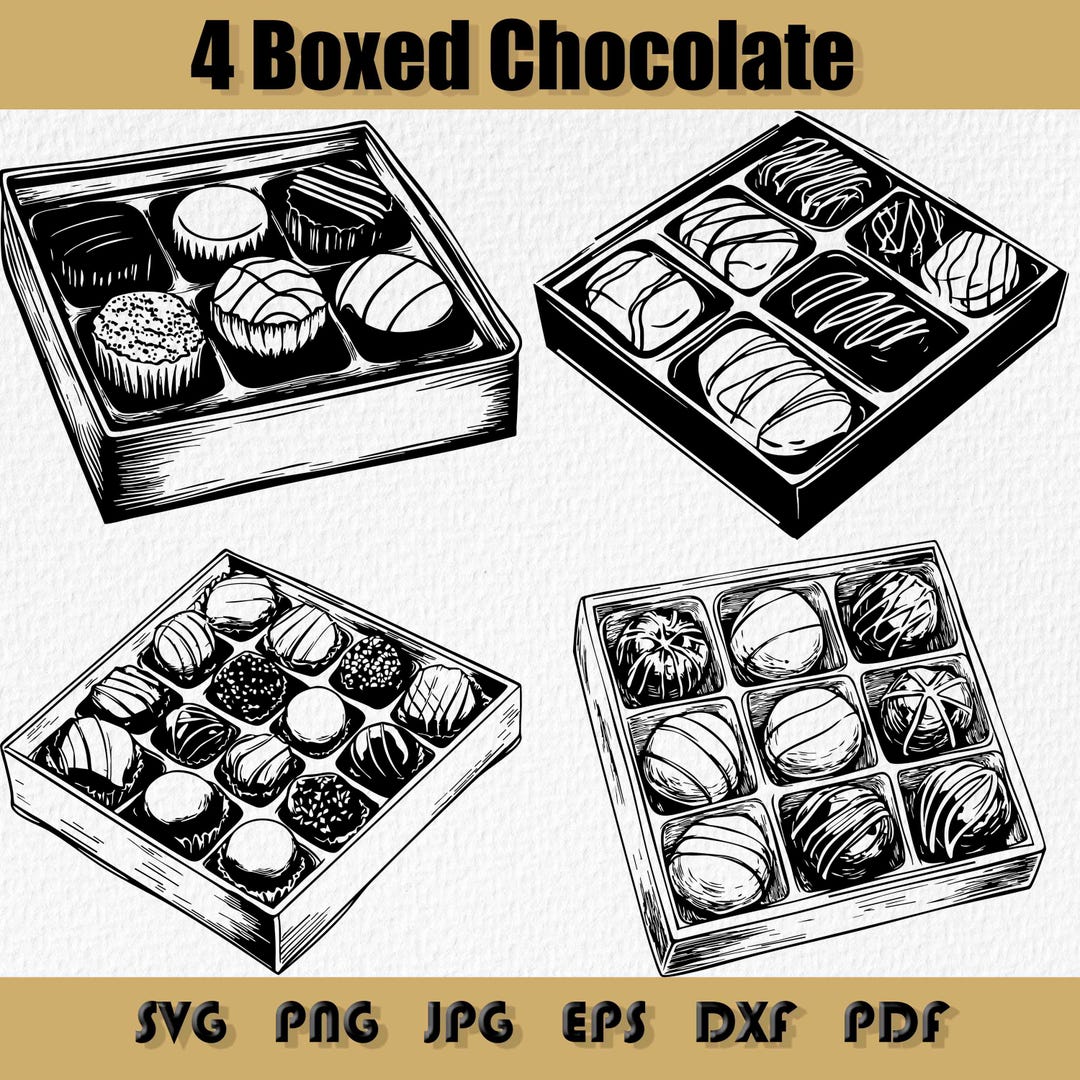 Boxed Chocolate SVG Bundle: Treat Vector Clipart (digital Download) - Etsy