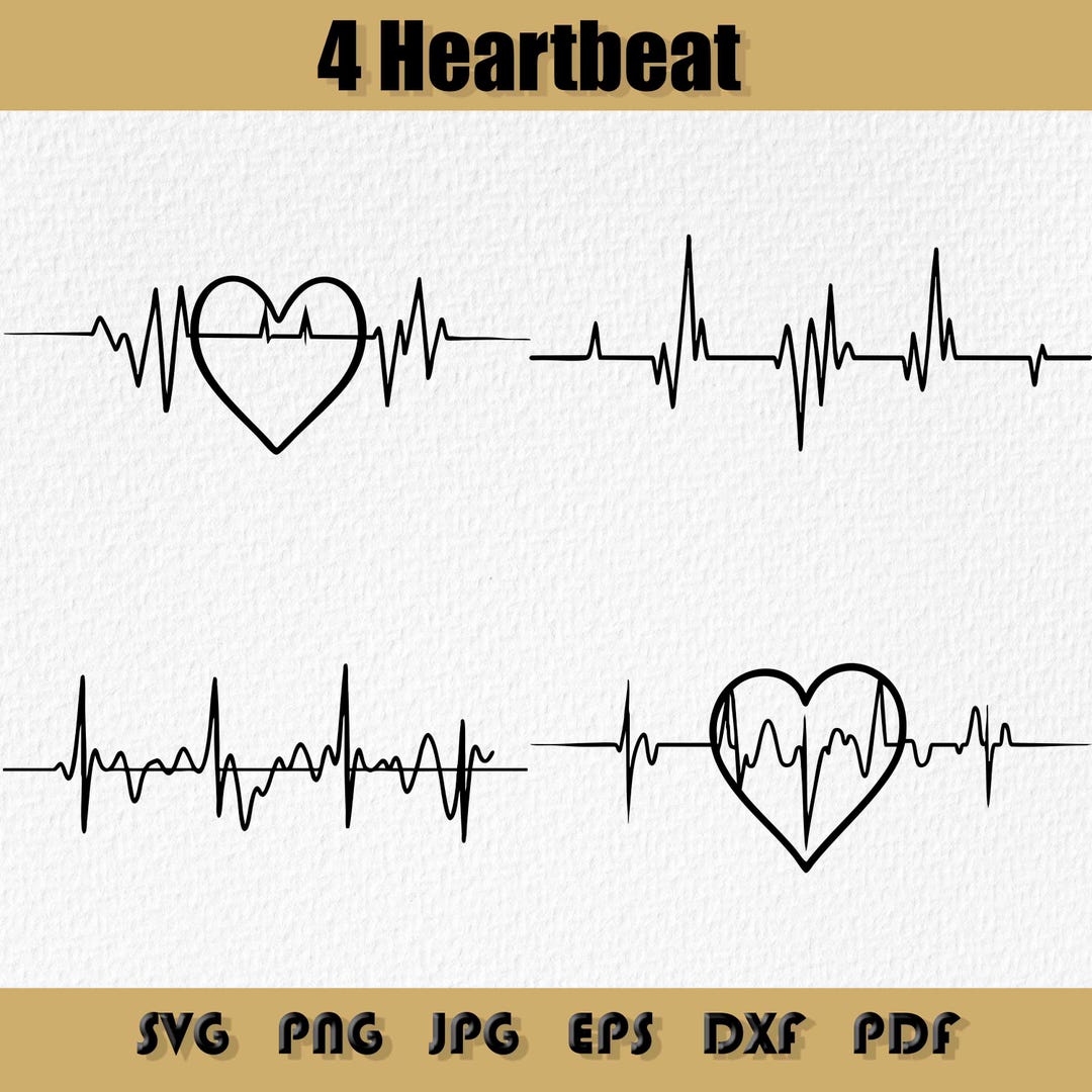 Heartbeat Svg Bundle,heartbeat Valentine's SVG, Heart Rate Svg,heart ...