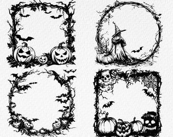 Halloween Frame Svg Bundle, Halloween Skull Svg Bundle, Halloween ...