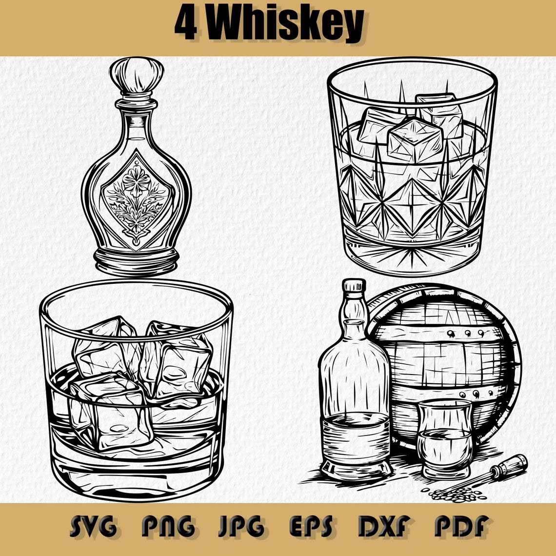 Whisky Svg Bundle,whiskey Glass With Frosting Svg,beverage Svg,whisky ...
