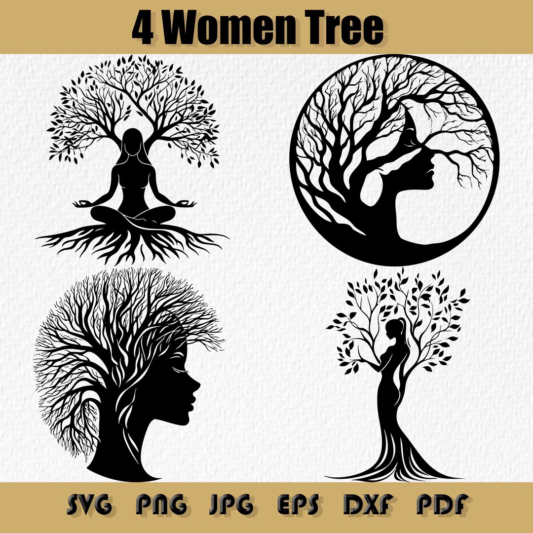 Women Tree Svg Bundle, Tree Svg, Woman Png, Tree of Life Svg, Tree ...