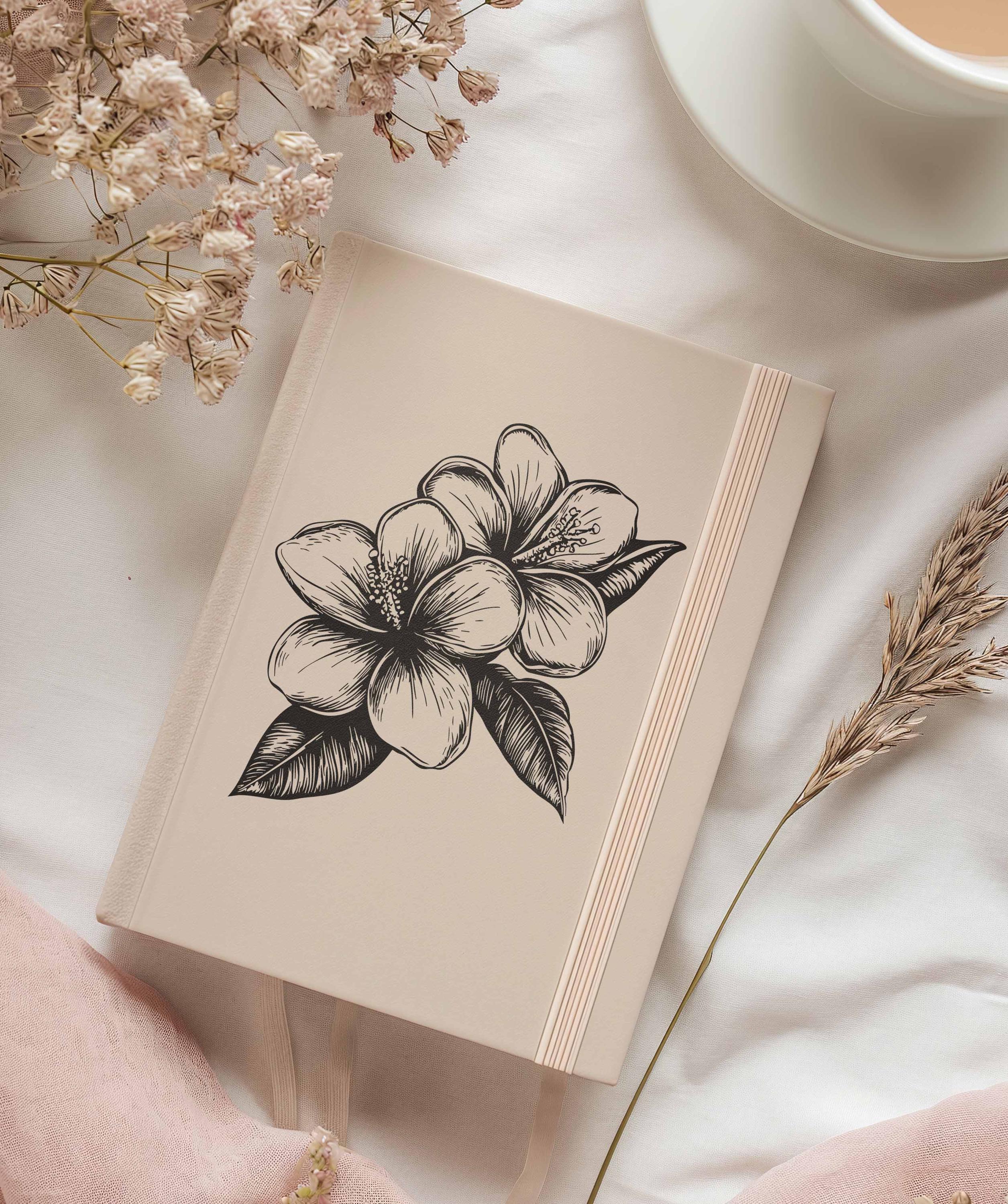 Plumeria Flower SVG Bundle: Frangipani Outline, Wedding Illustration ...