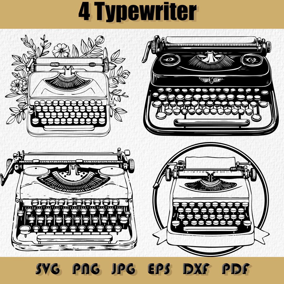 Typewriter Svg Bundle,png,typewriter Clipart,writer Png,flowering ...