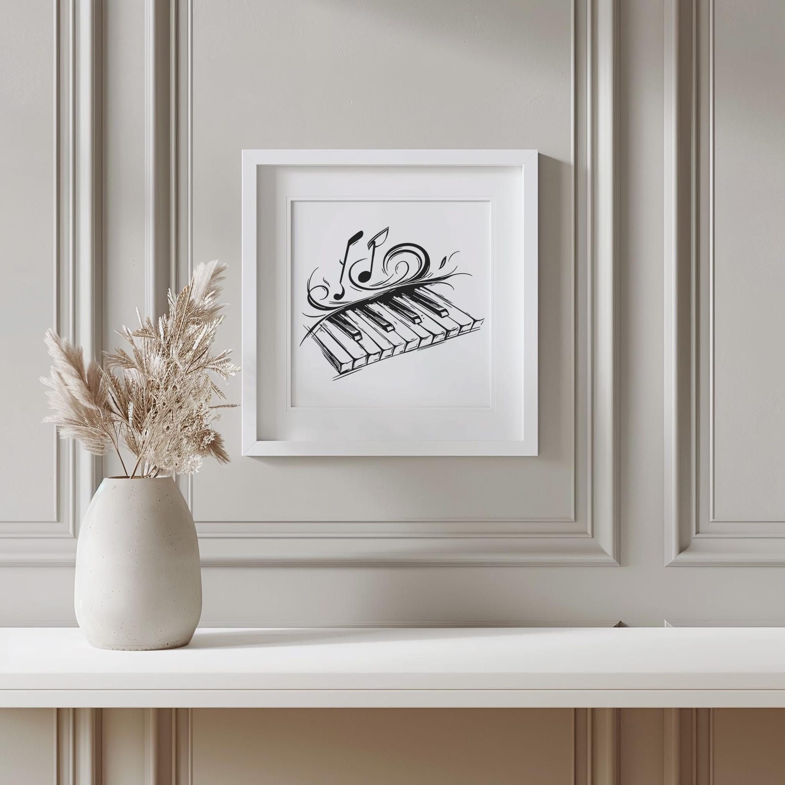 Piano Keys Treble Clef Svg Bundle,piano Keyboard With Music Notes Mug ...