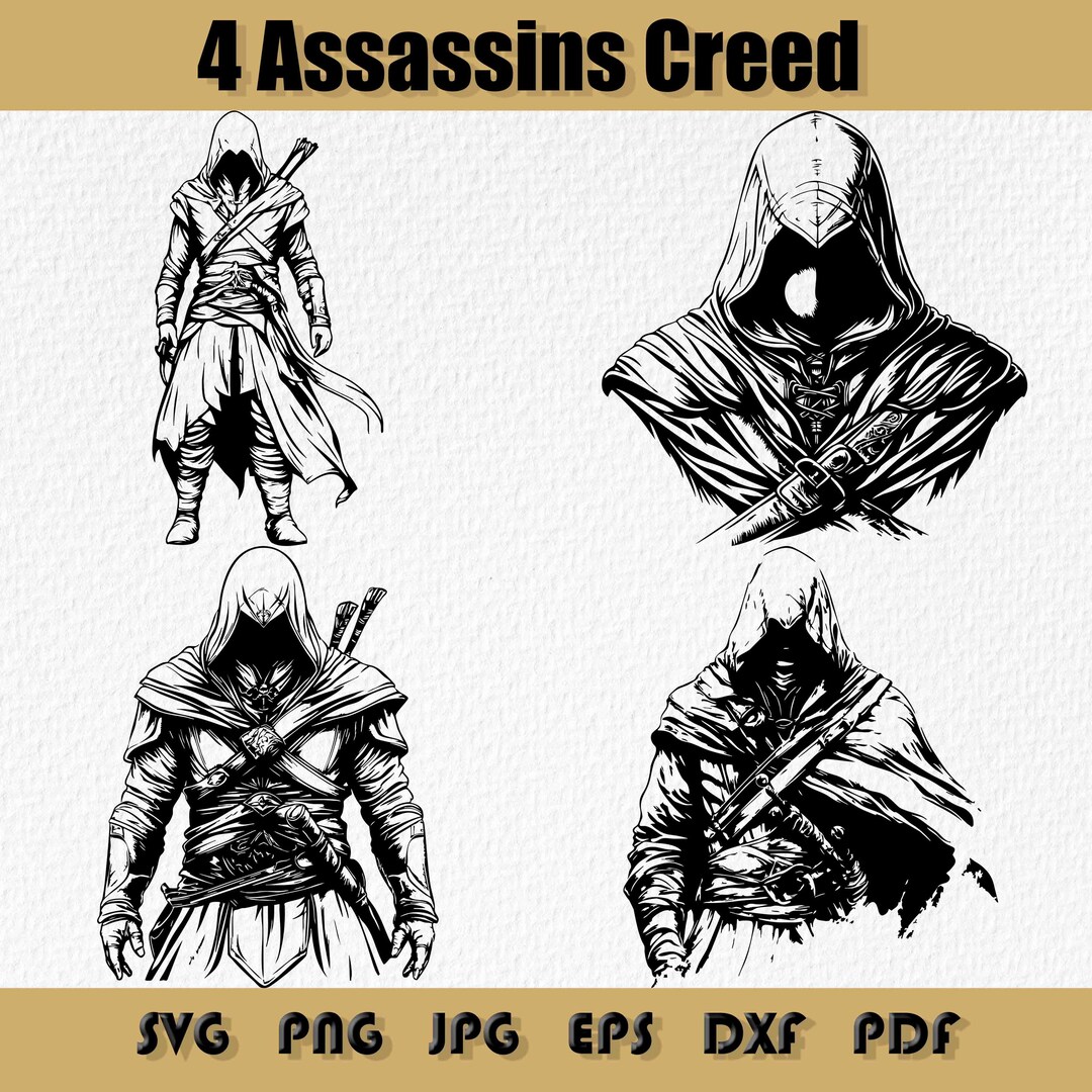 Assassins Creed SVG Bundle: Video Game Character Designs (digital ...