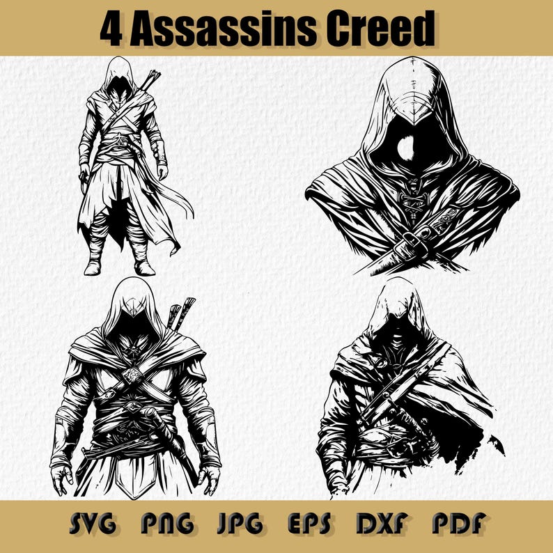 Assassins Creed SVG Bundle: Video Game Character Designs (digital ...