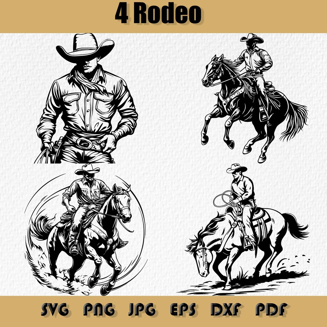 Rodeo Svg Bundle,png,rodeo Vector,rodeo Clipart,western Svg,rodeo Rider ...