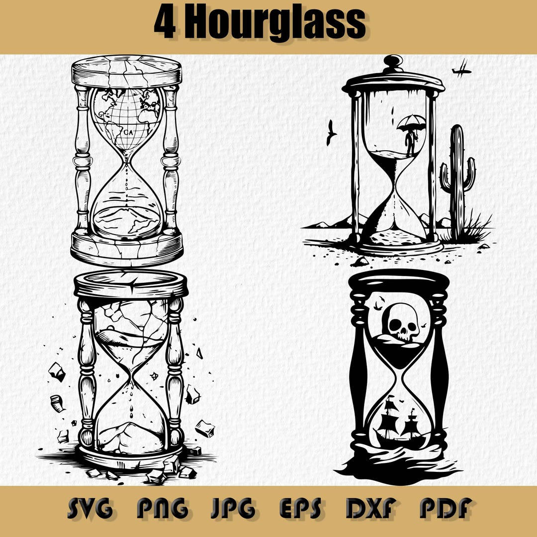 Hourglass SVG Bundle: Pirate & Earth Themes (digital Download) - Etsy