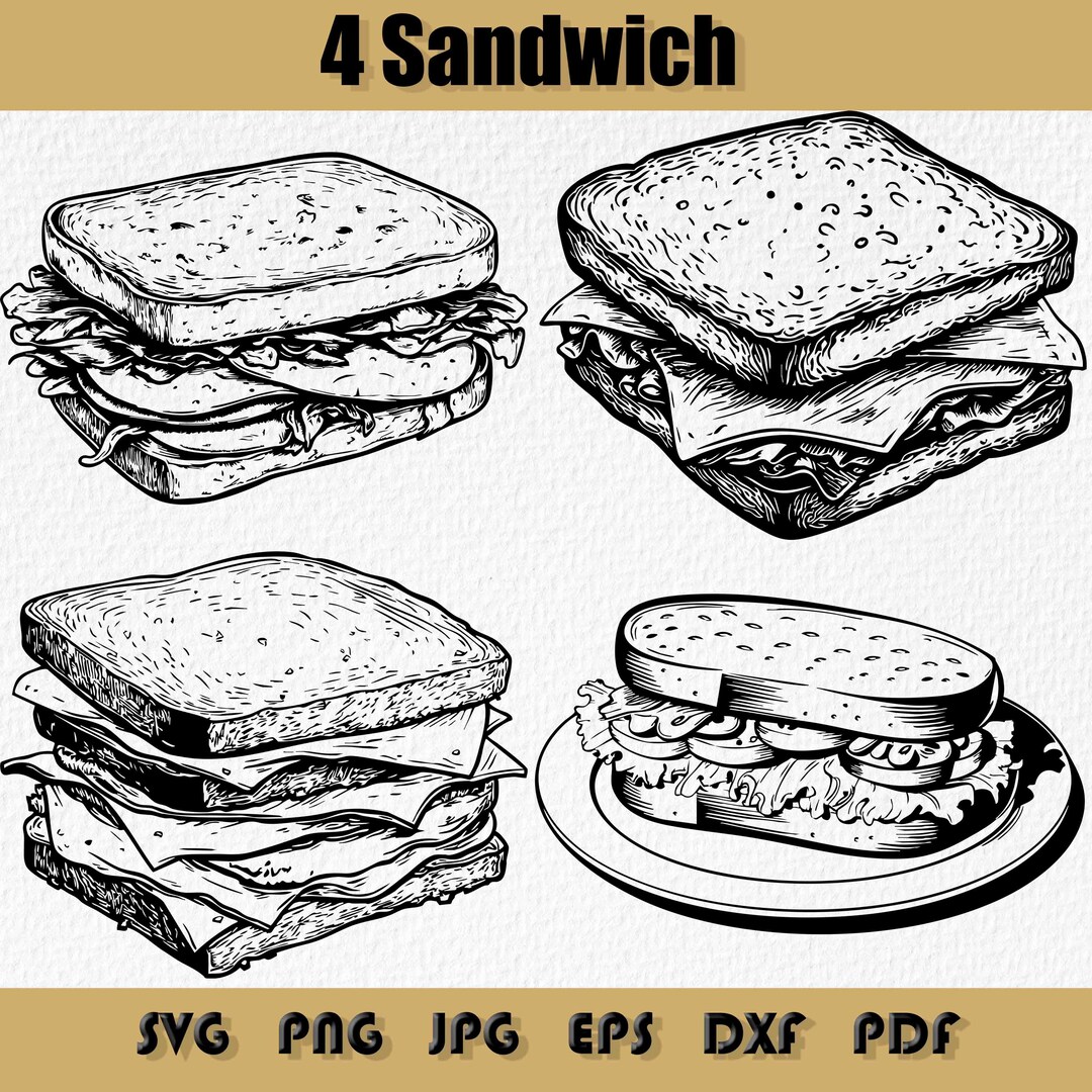 Sandwich Svg Bundle,png,, Lunch Deli Food Clipart Commercial Use ...