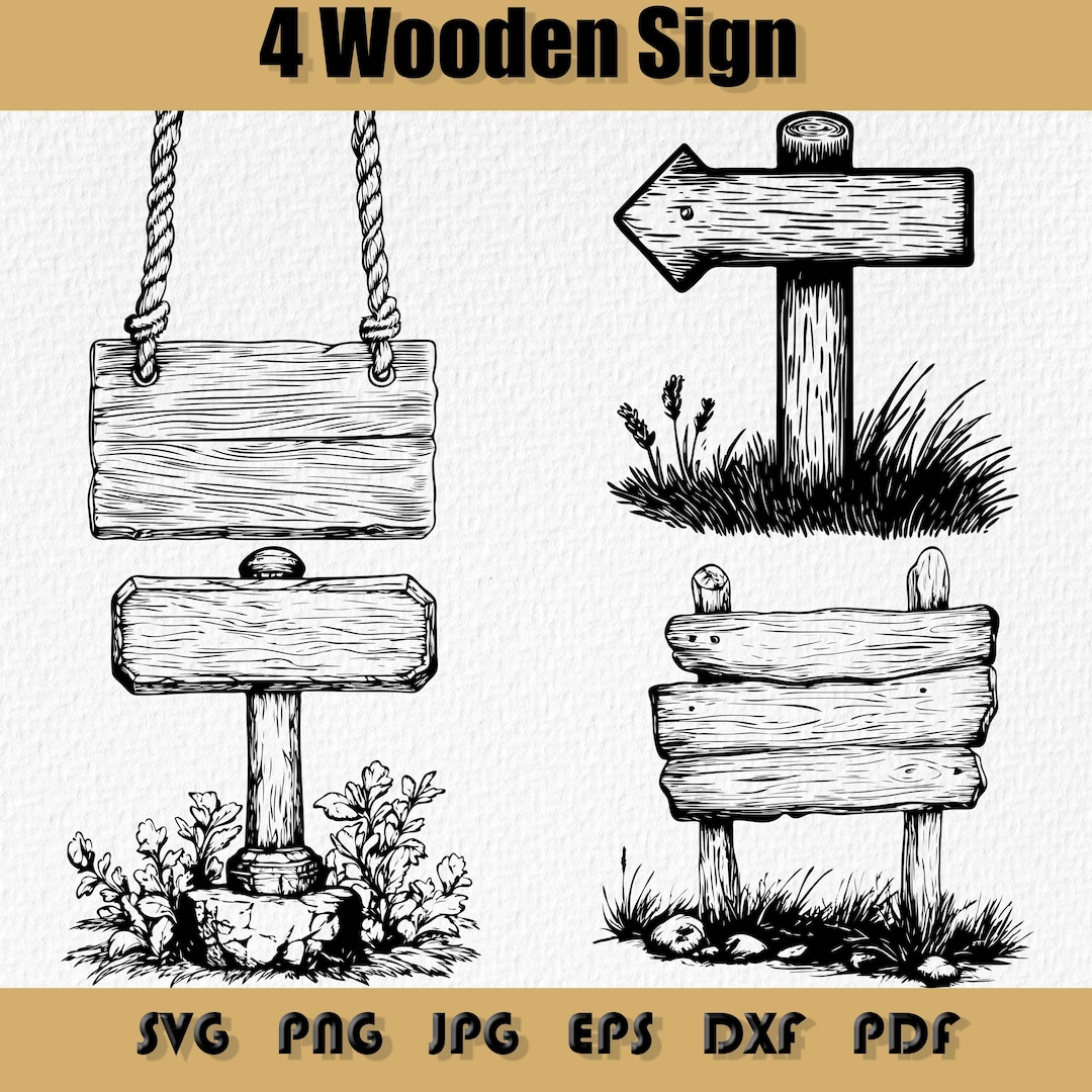 Wooden Sign Svg Bundle,rustic Wood Sign Svg, Wood Slice Tree Svg, Wood ...