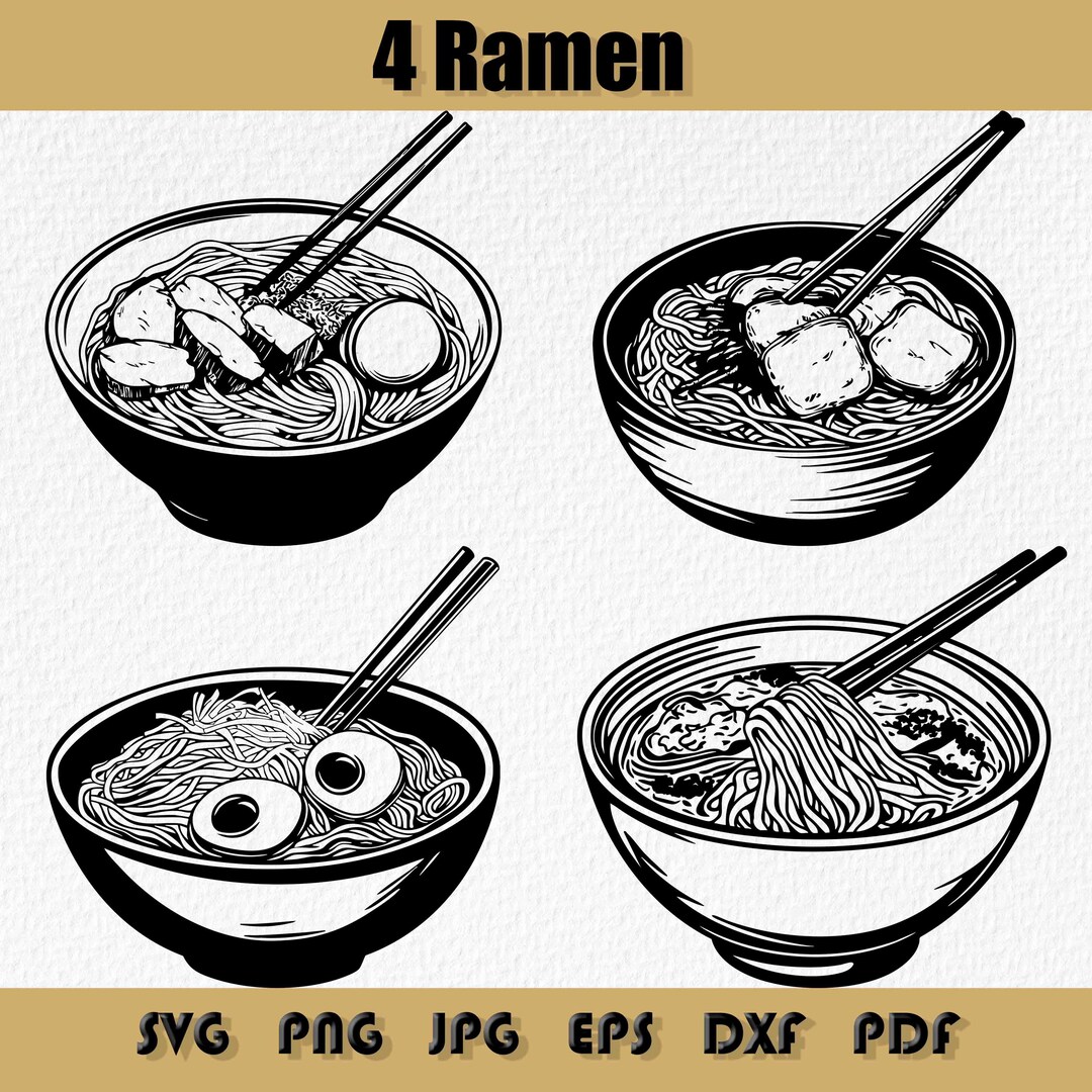 Ramen Svg Bundle,pasta Png,ramen Bowl Svg,ramen Clipart,ramen Vector ...
