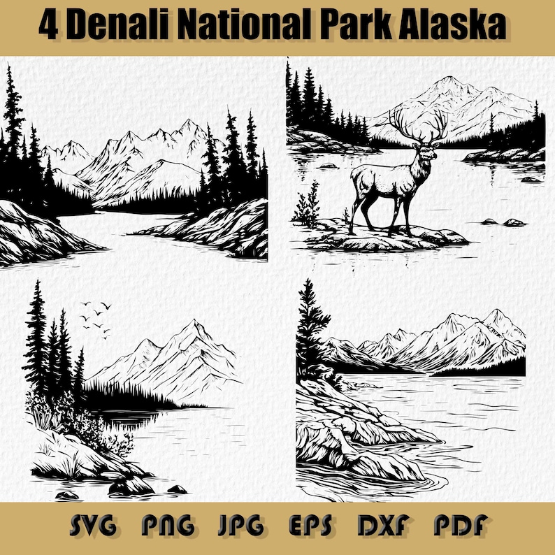 Denali National Park SVG Bundle: Alaska Mount Mckinley Files (digital ...