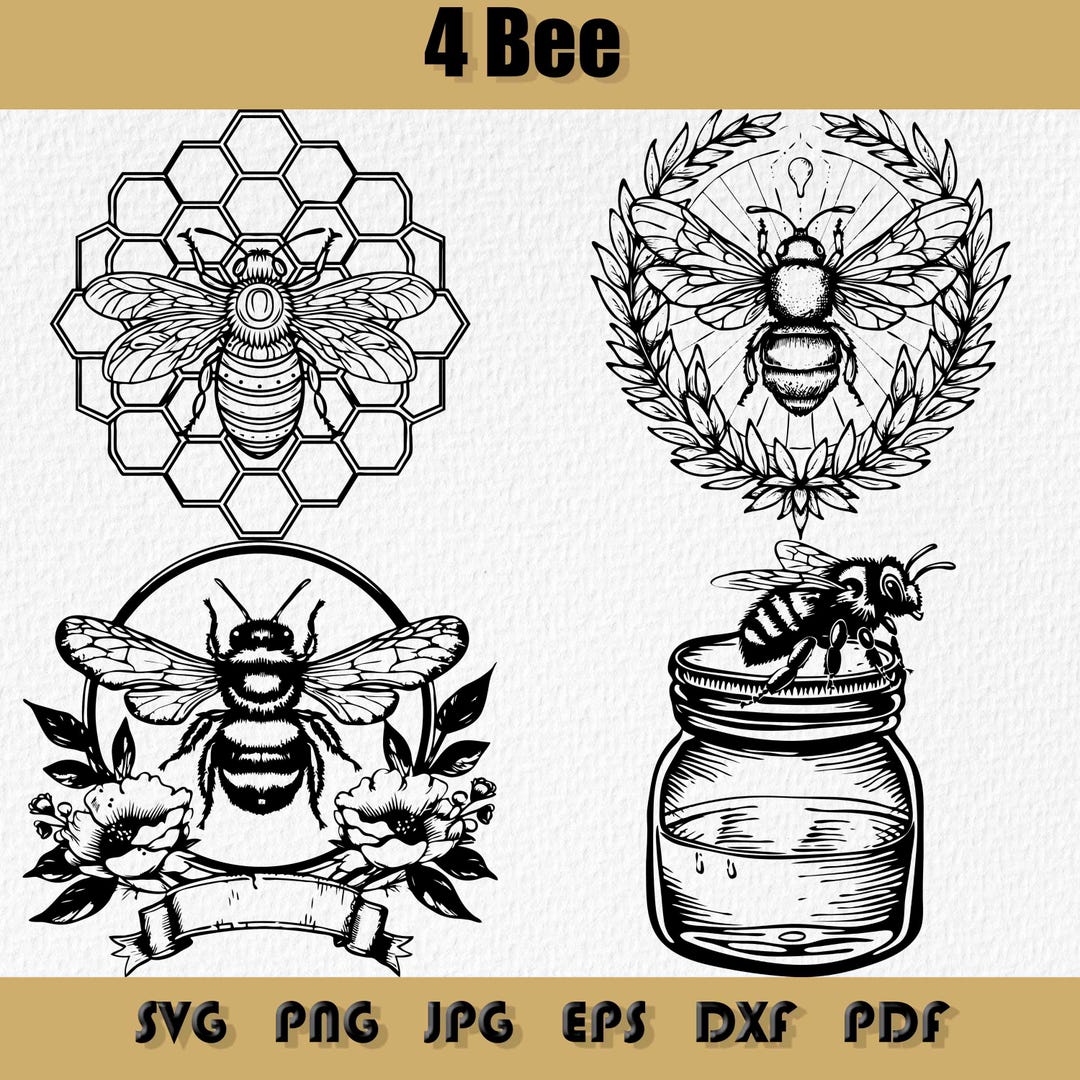 Biene SVG-Bundle, Png, Honigbiene Clipart, Biene und Blume SVG ...