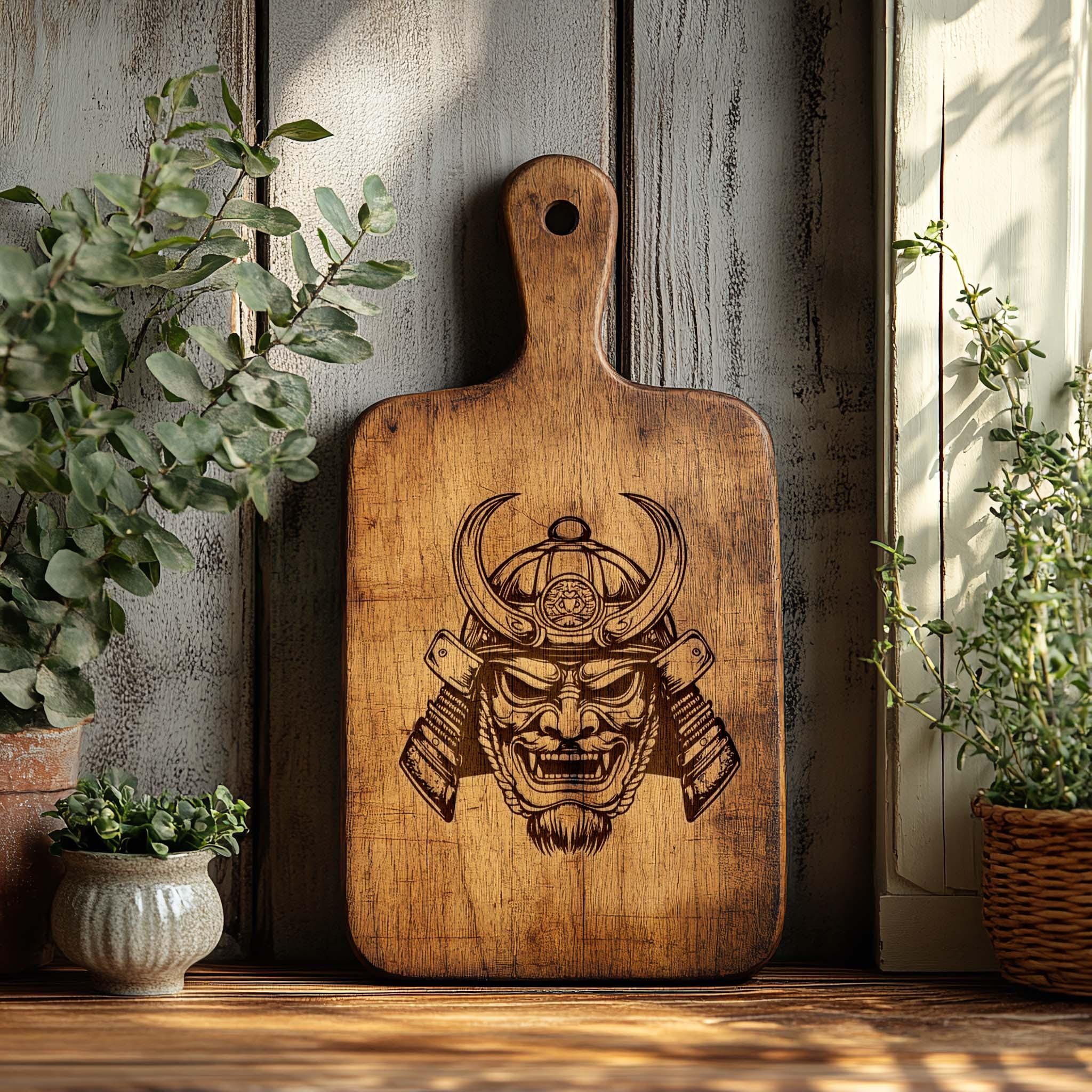 Samurai Mask SVG Bundle: Oni Warrior Helmet (digital Files) - Etsy