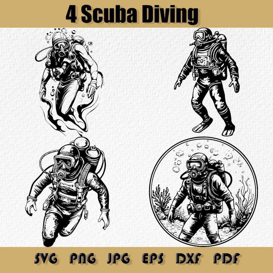 Scuba Diving Svg Bundle,high Quality Scuba Diver Svg,scuba Diver Dxf ...