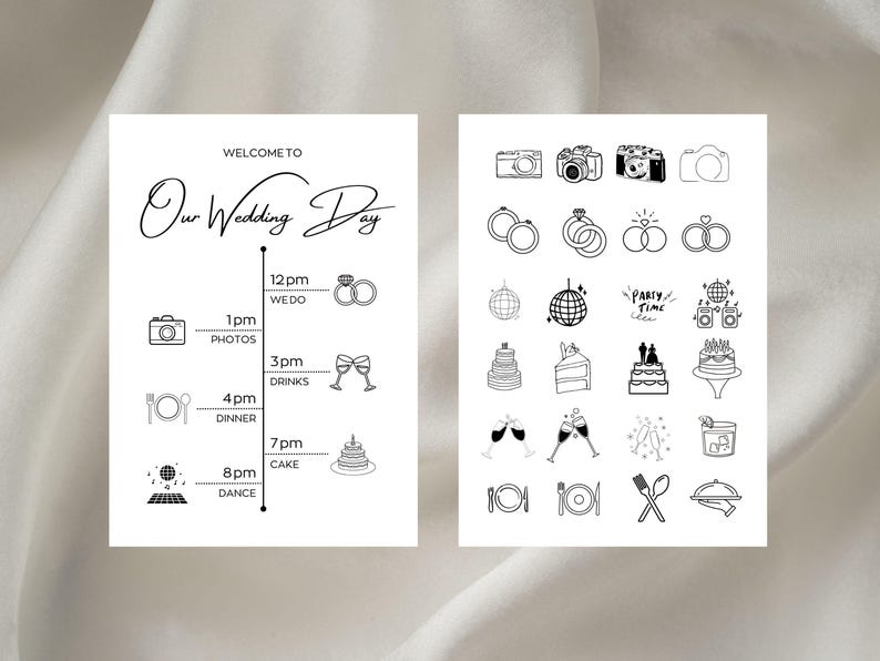 Editable Infographic Wedding Day Timeline Wedding Reception Schedule ...