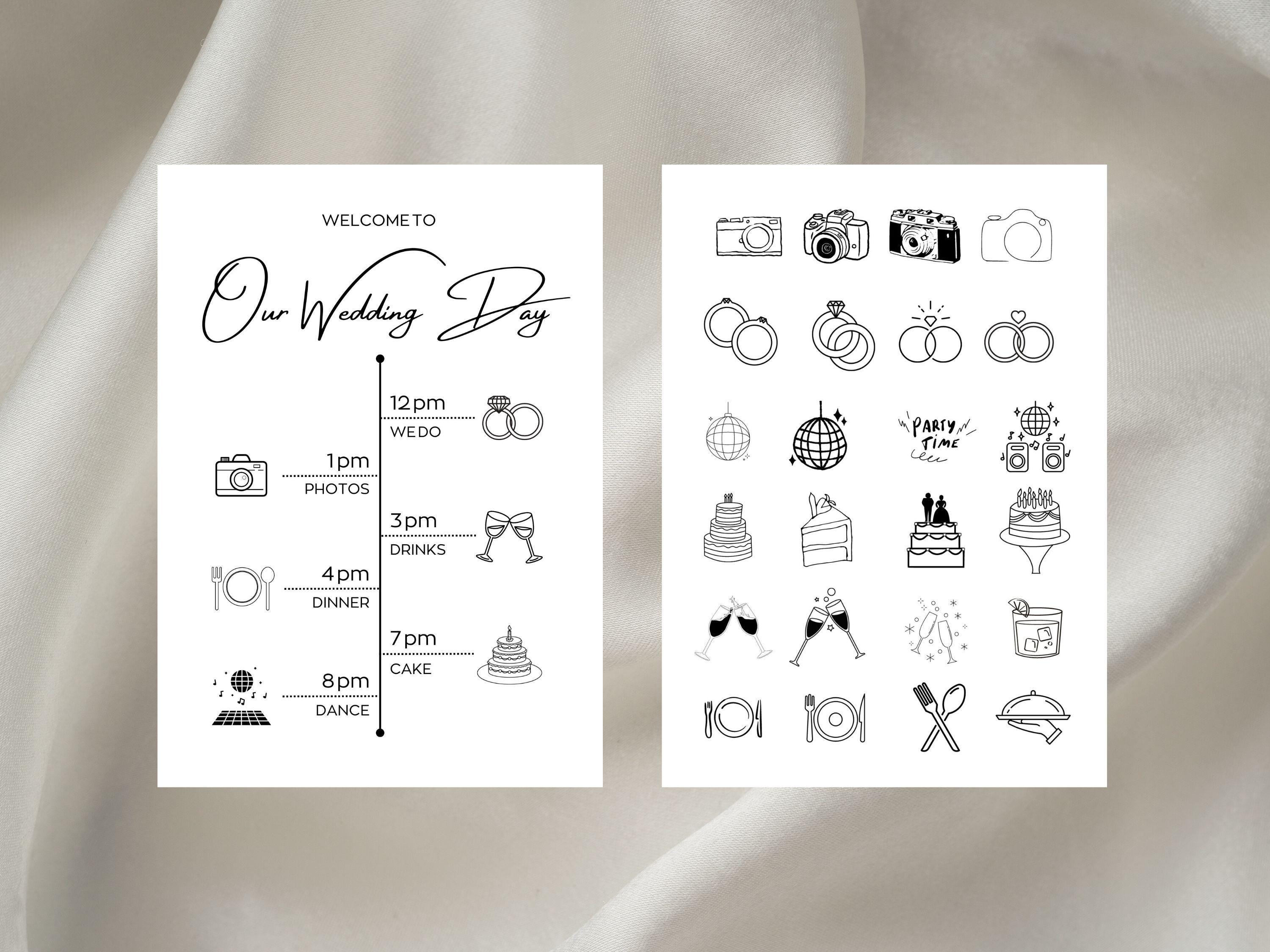 Editable Infographic Wedding Day Timeline Wedding Reception Schedule ...