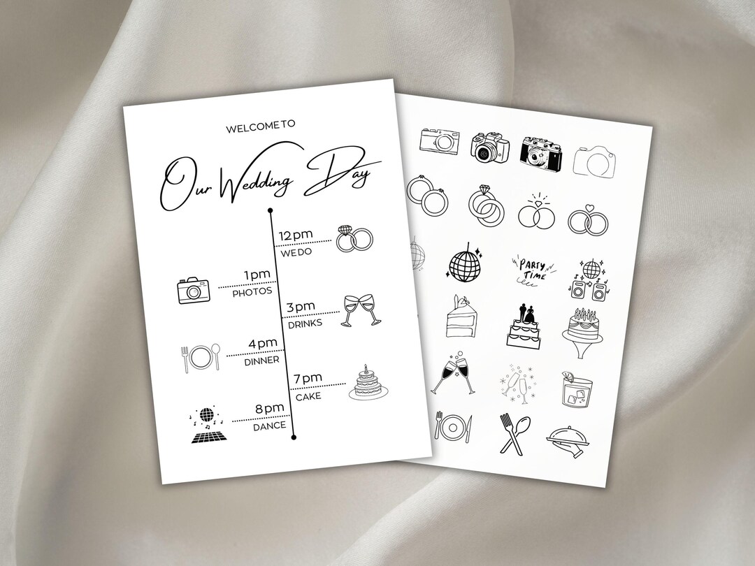 Editable Infographic Wedding Day Timeline Wedding Reception Schedule ...