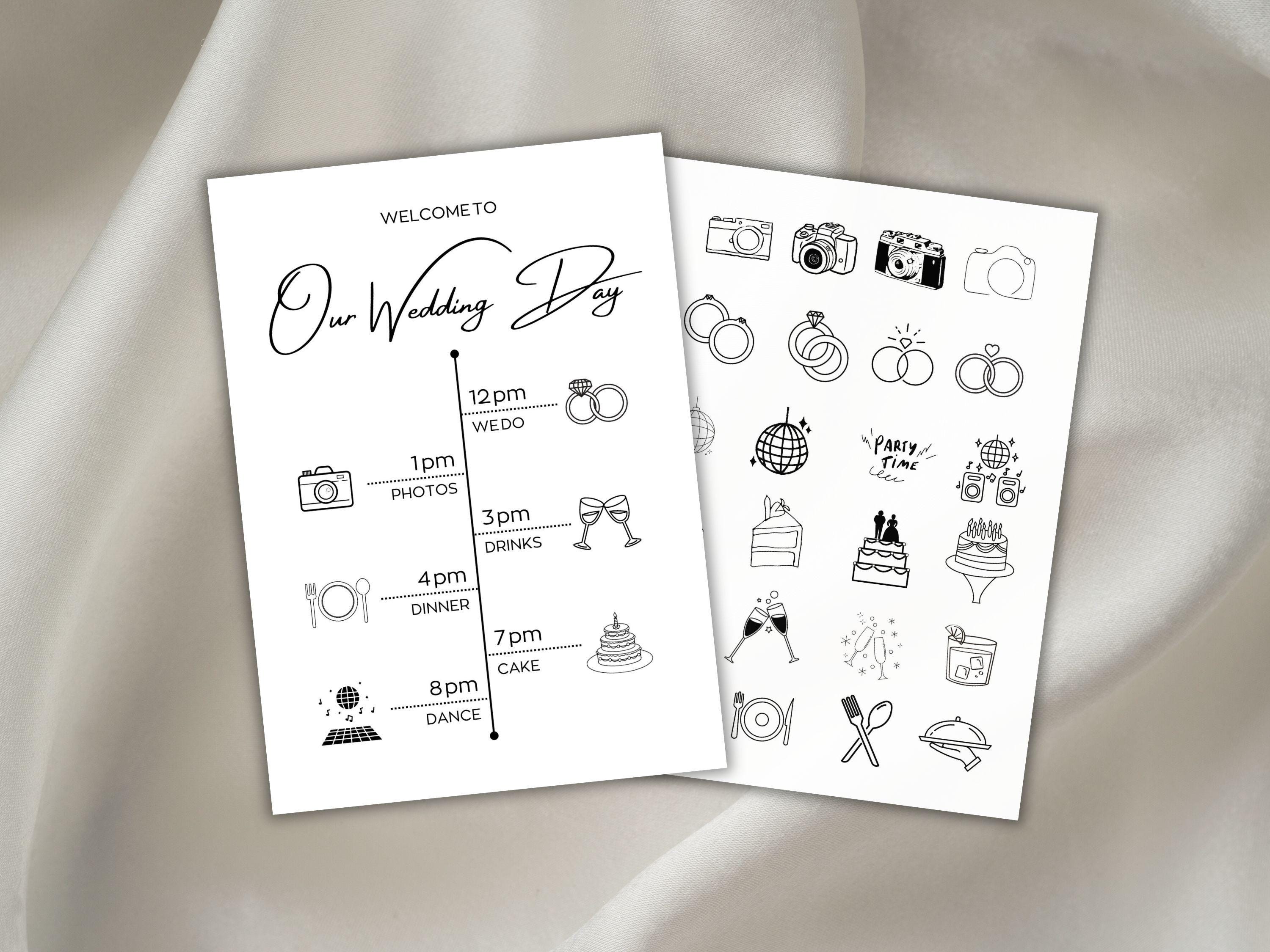 Editable Infographic Wedding Day Timeline Wedding Reception Schedule ...