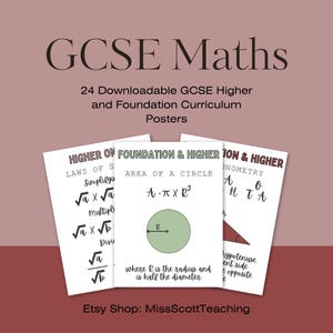 GCSE Maths Classroom Posters Set, Secondary School Teaching Resources ...