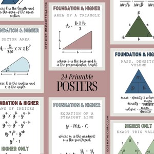 GCSE Maths Classroom Posters Set, Secondary School Teaching Resources ...