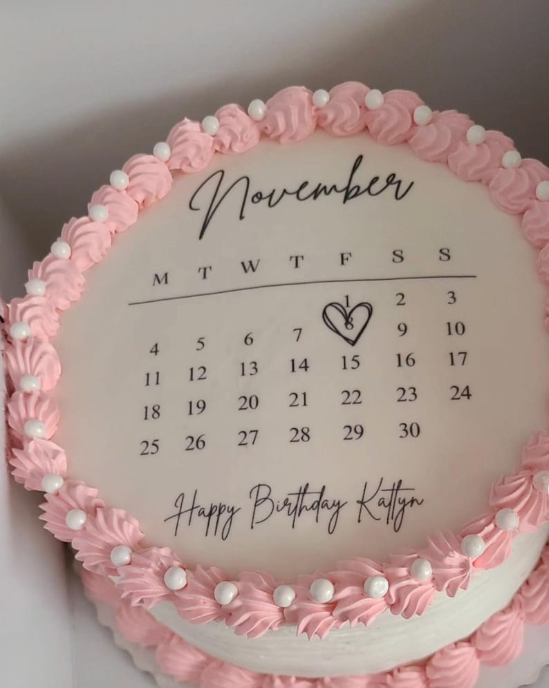Calendar Birthday Cake Template - Etsy