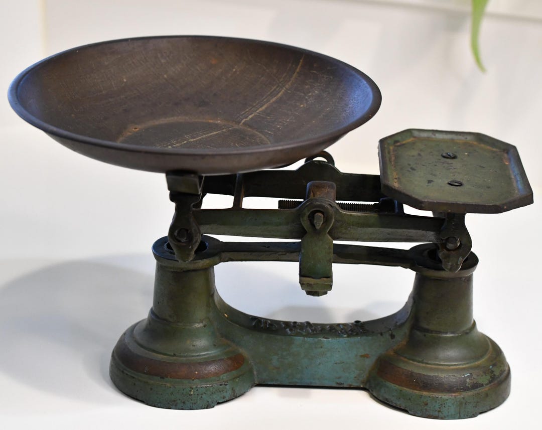 Antique Cast Iron Balance Scale "7lb for Domestic Use" With Tray - Etsy