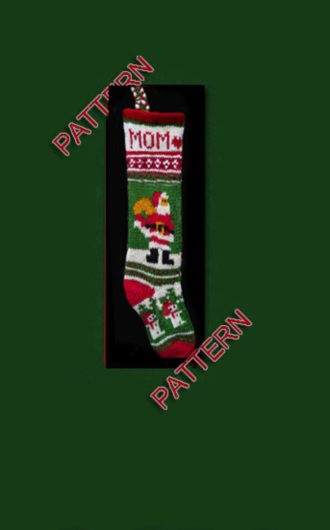 Hand Knit Christmas Stocking, Pattern Only, Santa Claus, Snowmen and ...