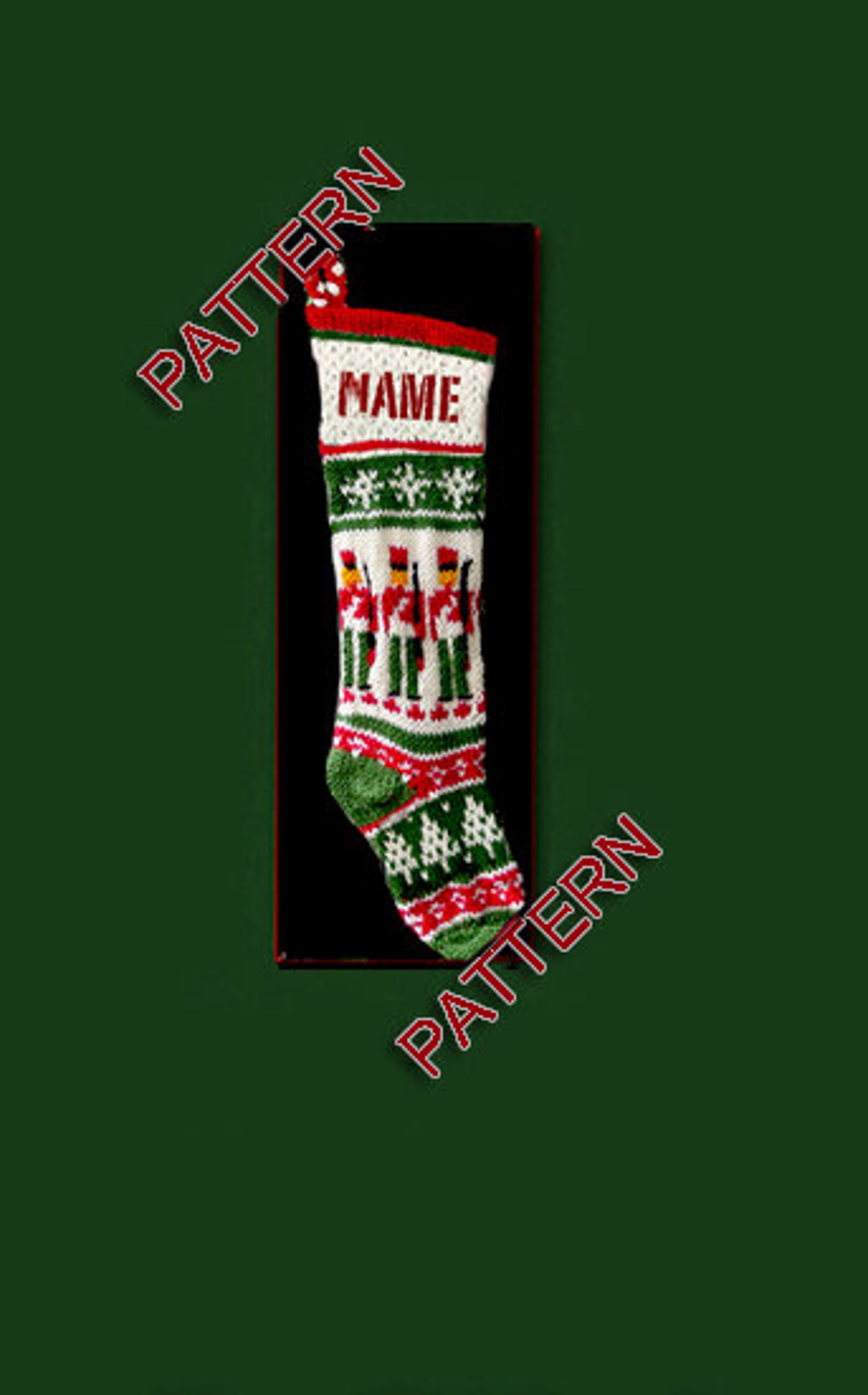 Pattern Only, Hand Knit Christmas Stocking, -- Nutcracker 1 - Etsy