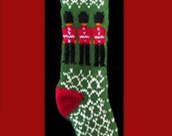 Pattern Only Hand Knit Christmas Stocking Nutcracker - Etsy