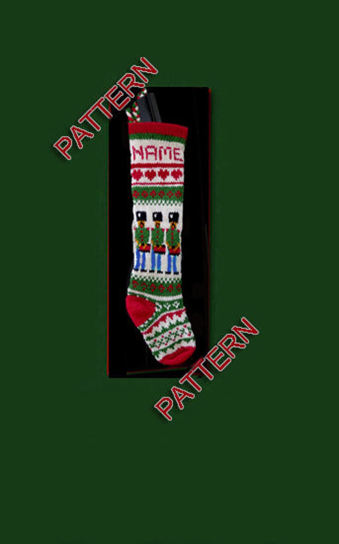 Pattern Only, Hand Knit Christmas Stocking, Nutcracker Drummer - Etsy