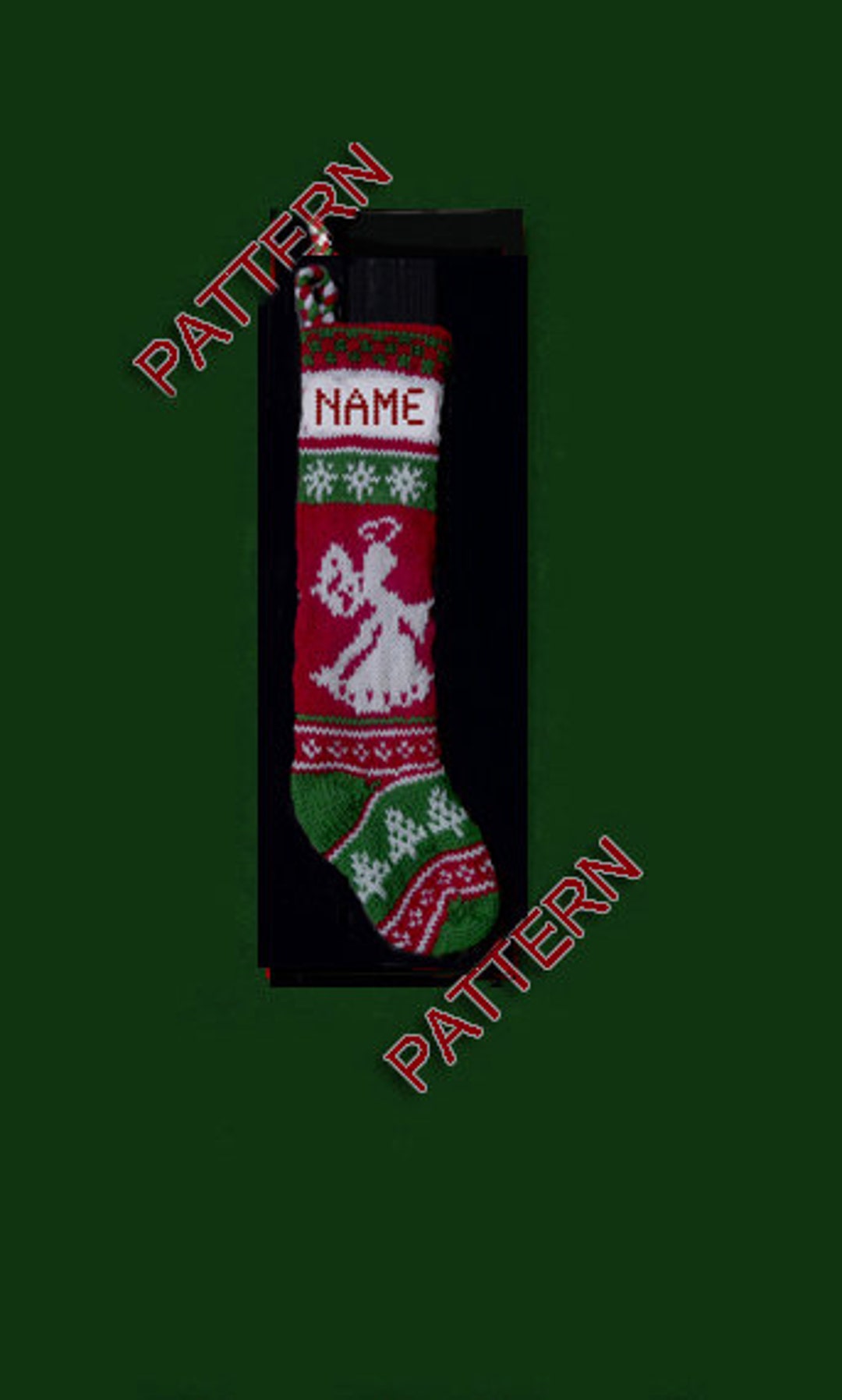 Pattern Only --- Hand Knit Christmas Stocking, Angel, Snowflake and ...