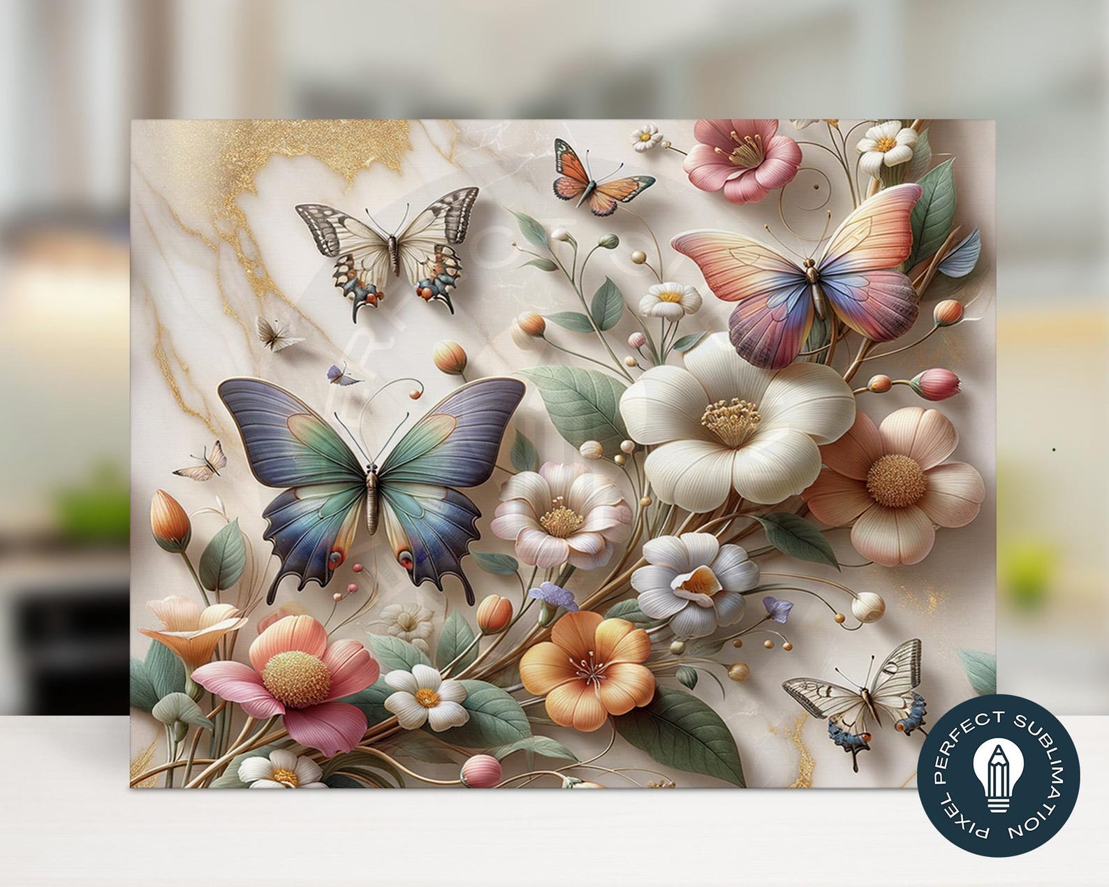 3D Butterfly Spring Garden | Butterflies | 20 Oz Skinny Tumbler Wrap ...