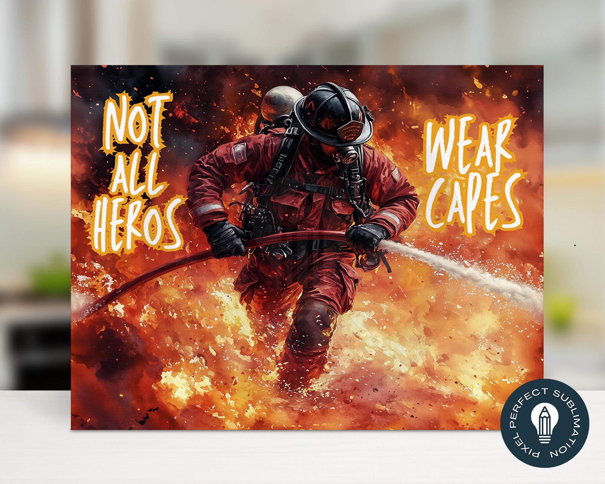 Firefighter Hero | 20 Oz Skinny Tumbler Wrap | Firefighter PNG Fire ...