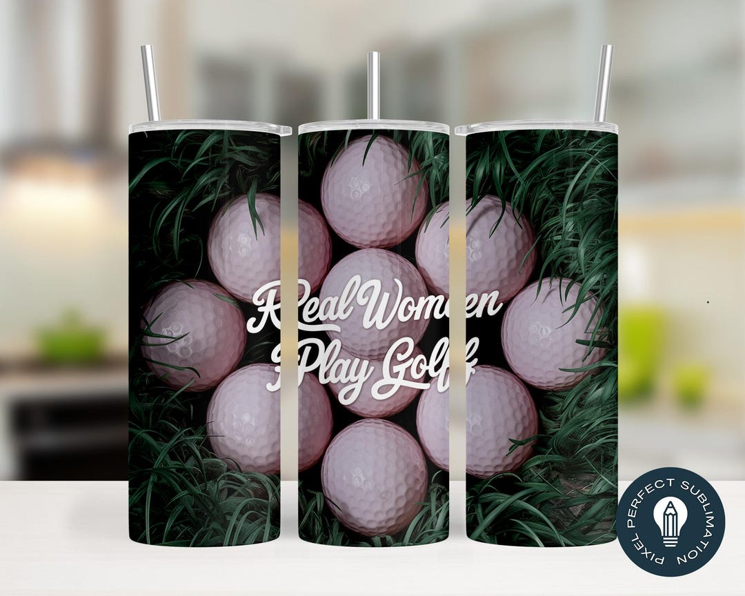 Real Women Play Golf | Women Empowerment | 20 Oz Skinny Tumbler Wrap ...