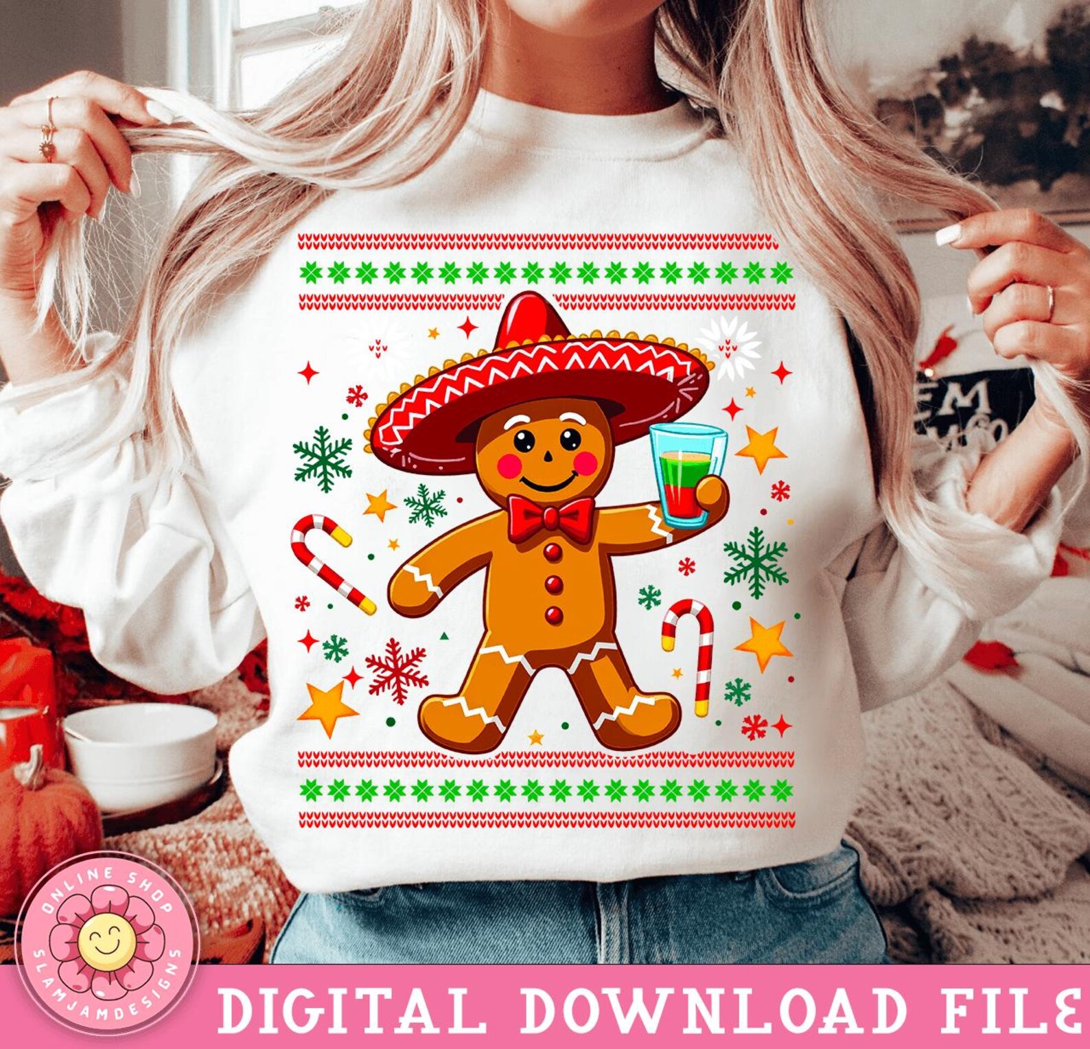Feliz Navidad Mexican Gingerbread With Sombrero Christmas Png ...