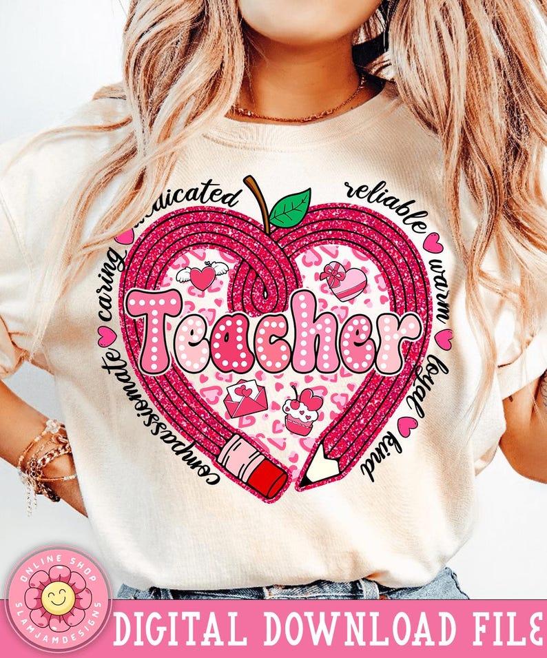 Teacher Heart Pencil Png, Valentine Day Png, Teacher Valentine Png ...