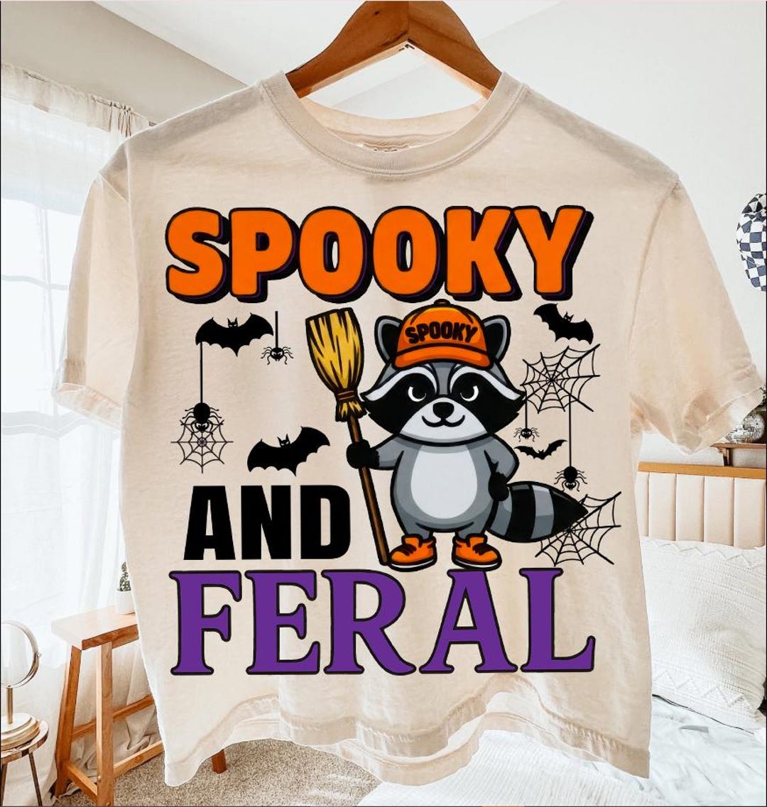 Spooky and Feral Raccoon PNG, Halloween PNG, Funny Raccoon Halloween ...