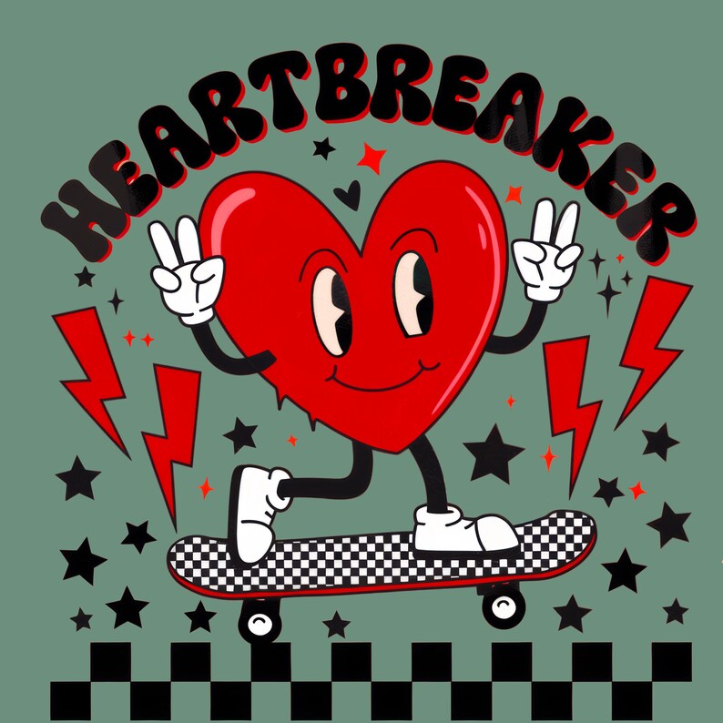 Heartbreak Funny Valentines PNG Retro Valentine Western Shirt ...