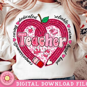 Teacher Heart Pencil Png, Valentine Day Png, Teacher Valentine Png ...