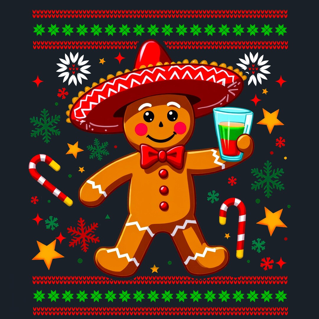 Feliz Navidad Mexican Gingerbread With Sombrero Christmas Png ...