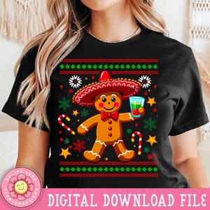 Feliz Navidad Mexican Gingerbread With Sombrero Christmas Png ...