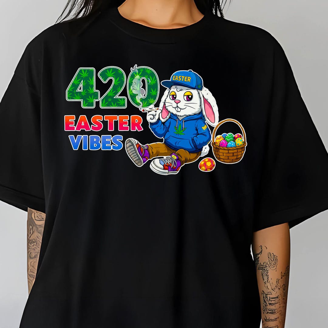 Happy 420 Easter Bunny Smoking Weed PNG, Funny Marijuana Bunny Digital ...