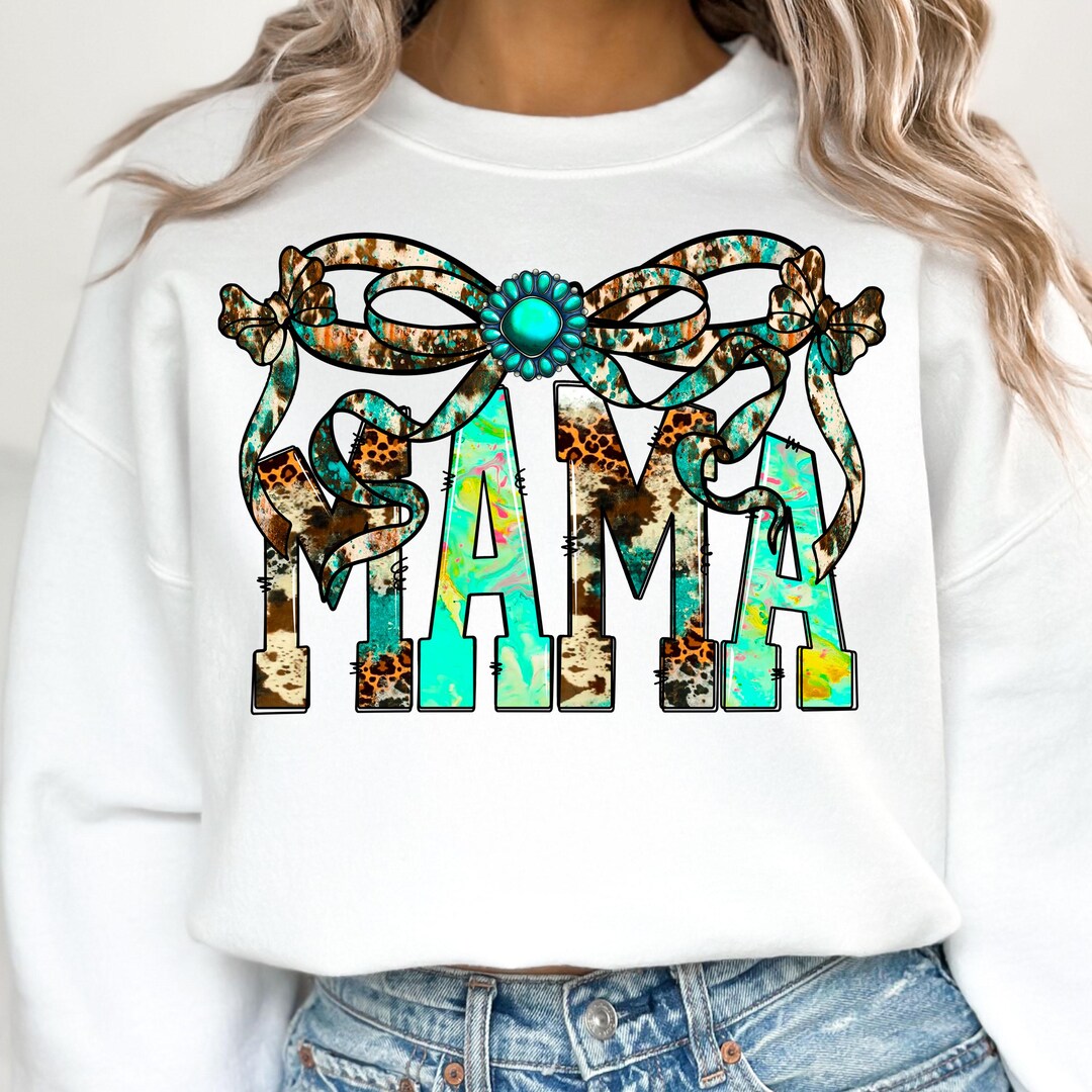 Western Mama PNG • Coquette Howdy Mama Sublimation Design • Turquoise ...
