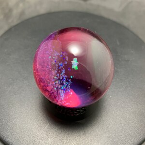 1.65/41.9mm Crushed Opal Galaxy Glass Marble With Rainbow Dichroic and ...