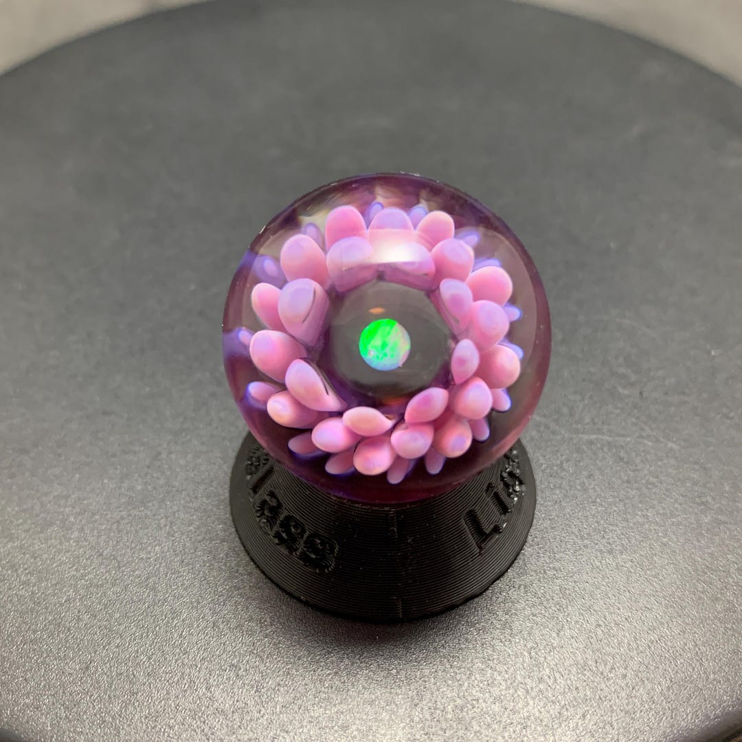 1.1/27.8mm Handmade Floral Opal Eater Glass Implosion Marble With Opal Sphere - Etsy