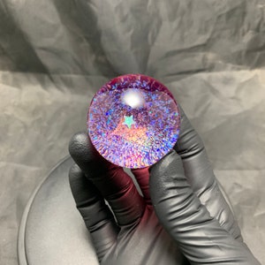1.65/41.9mm Crushed Opal Galaxy Glass Marble With Rainbow Dichroic and ...